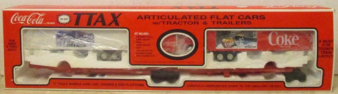 NEW 1991 Coca-cola TTAX Articulated Flat Cars With Tractors and ...