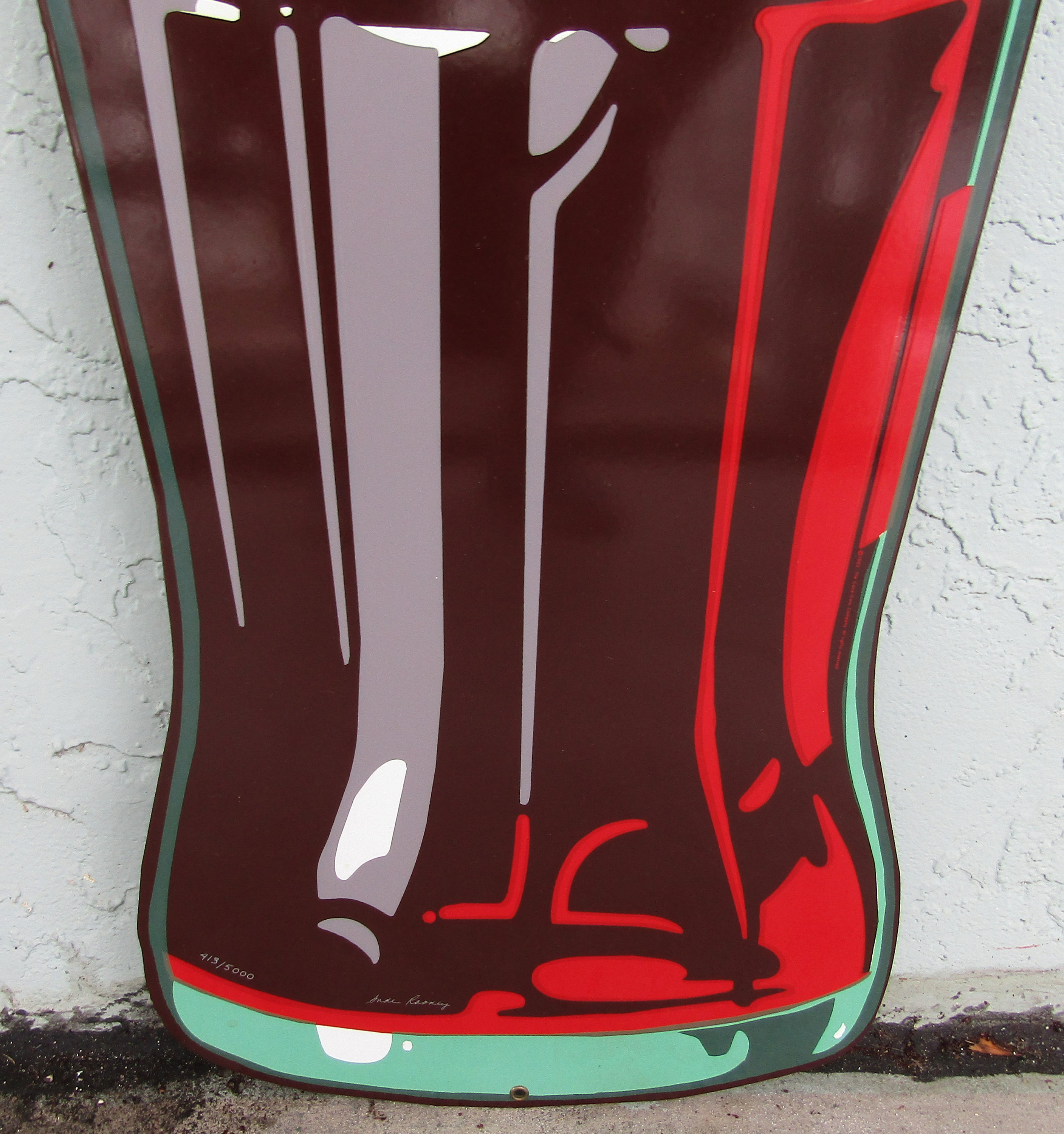 Rare Mint Signed Ande Rooney Metal Coke Bottle 44" Tall Numbered 413/ ...