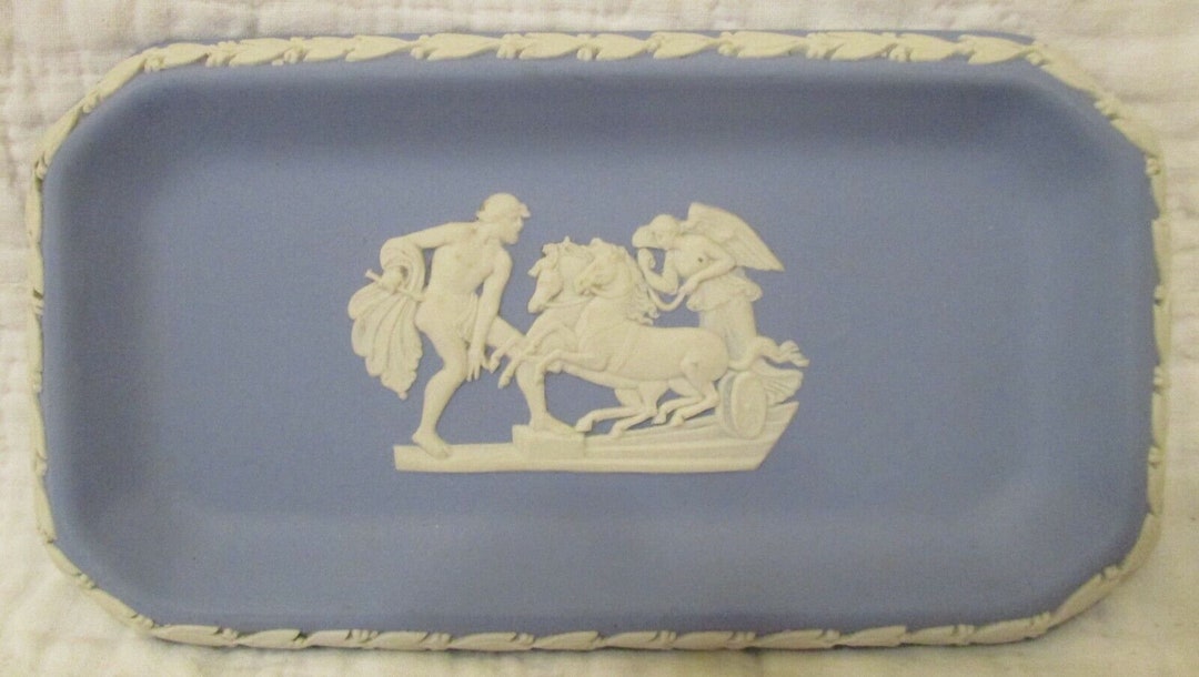 Wedgwood 1971 Bas Relief White on Blue Angel Chariot With Hercules ...