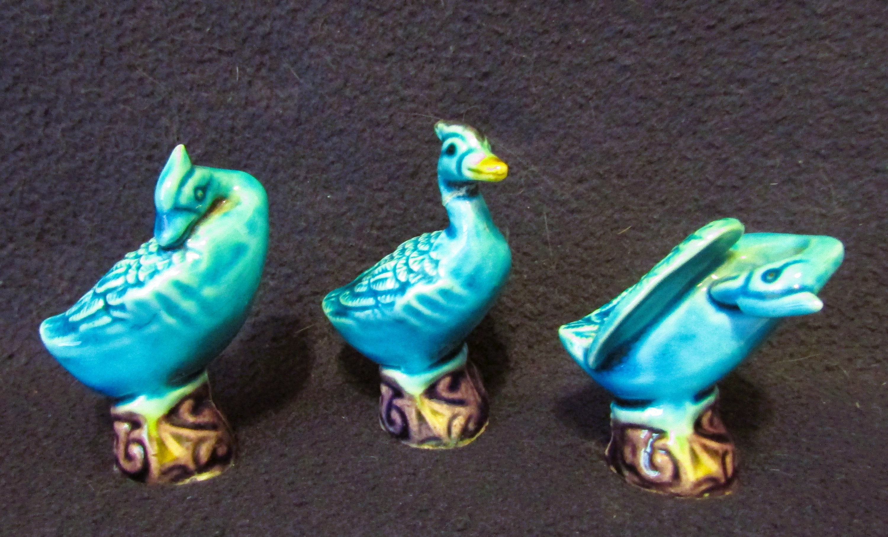 Antique Chinese Small Porcelain Turquoise Ducks Set of Three - Etsy
