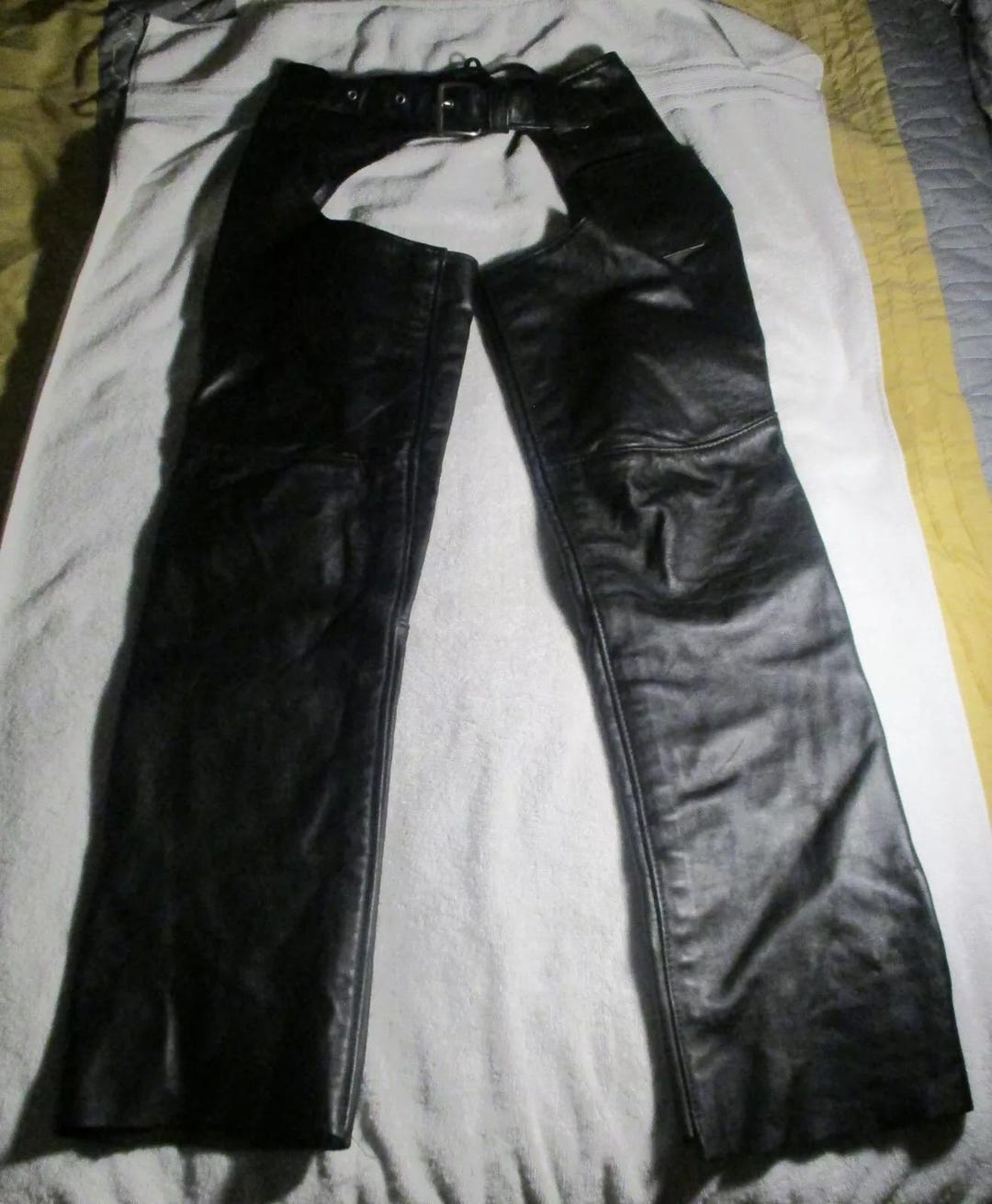 Men's Black Leather Chaps With Legs Snaps and Zippers - Etsy