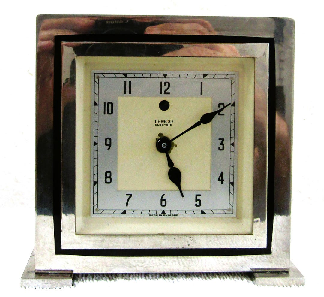 1930's TEMCO Art Deco Chrome Desk Clock - Etsy