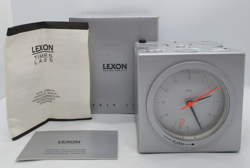 New Rare Lexon Silver Cube Analog Alarm Clock Radio 1990s - Etsy
