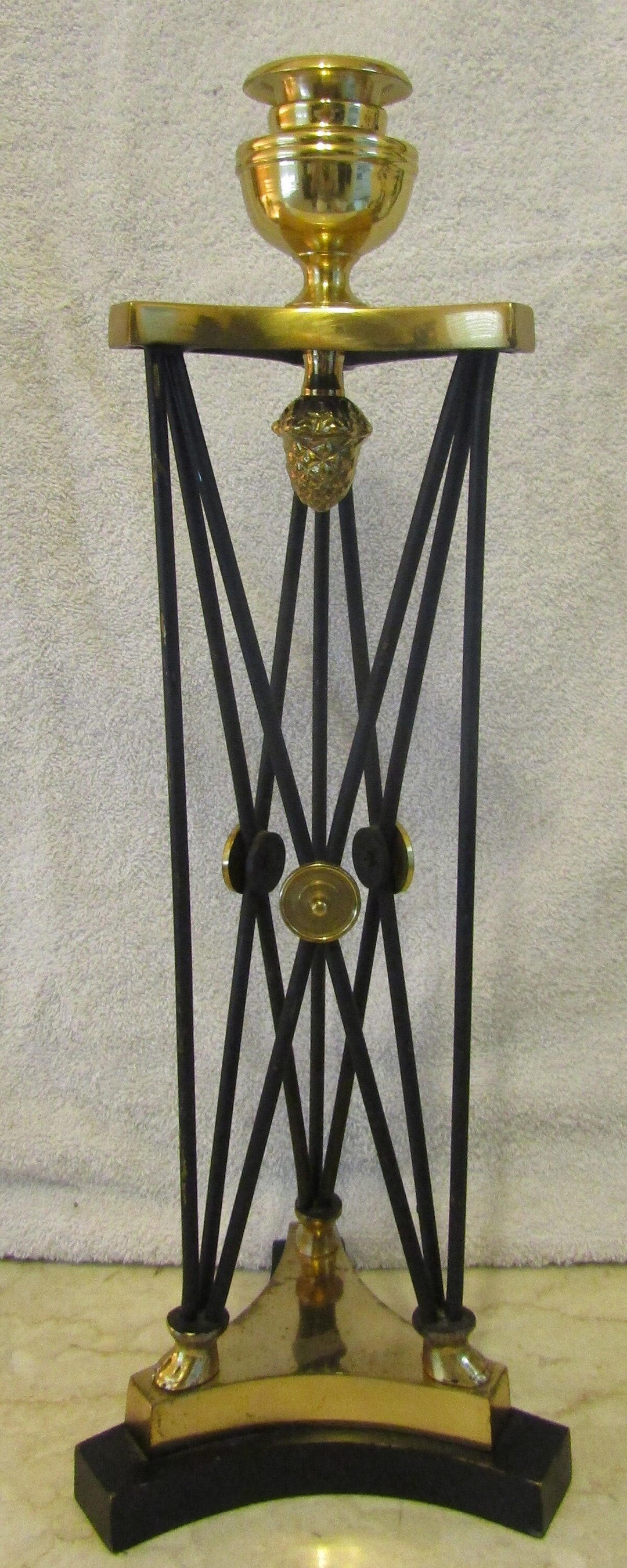 Empire Style Candlestick With Hoof Feet and Acorn Adornment 18" Tall - Etsy