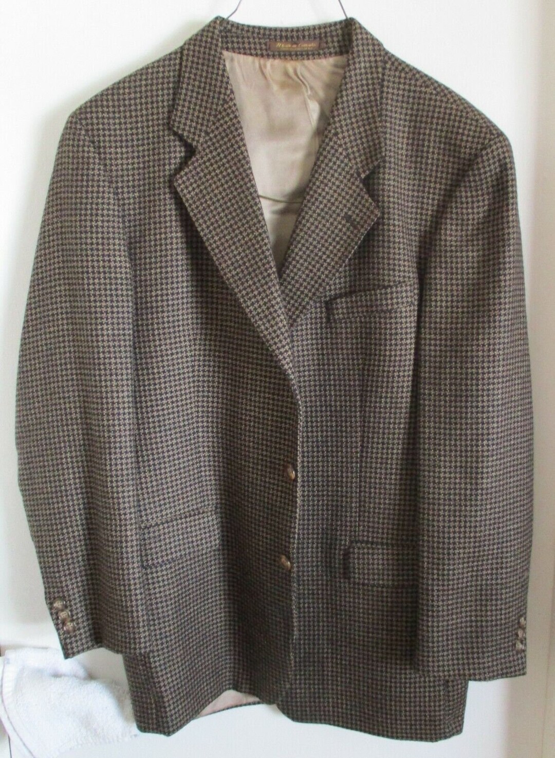 Men's Lord & Taylor Kasper Collection 100% Wool Houndstooth Blazer 42L ...