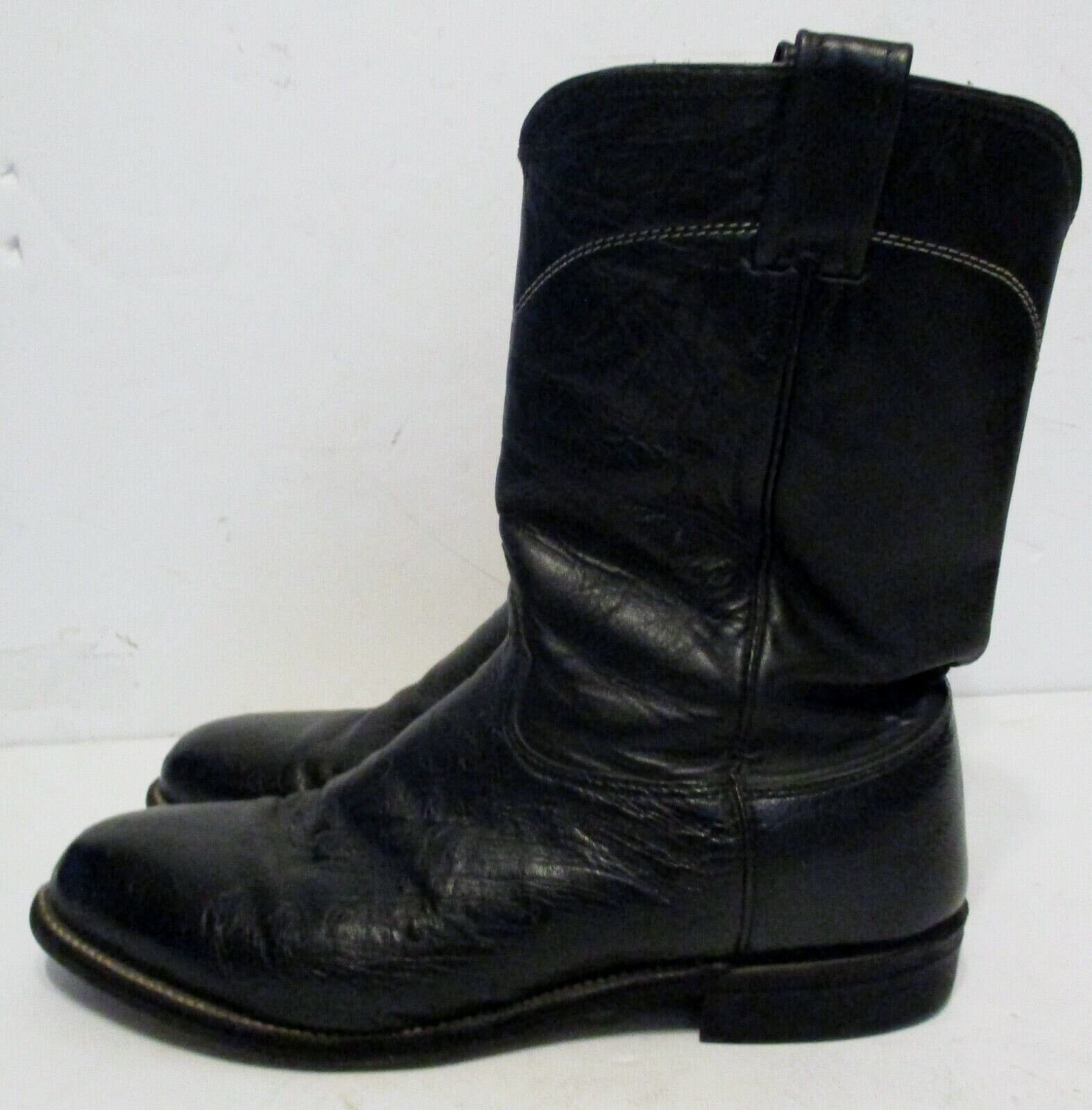 Men's Larry Mahan Stingray Leather Western Cowboy Boots Size 9 E Black ...