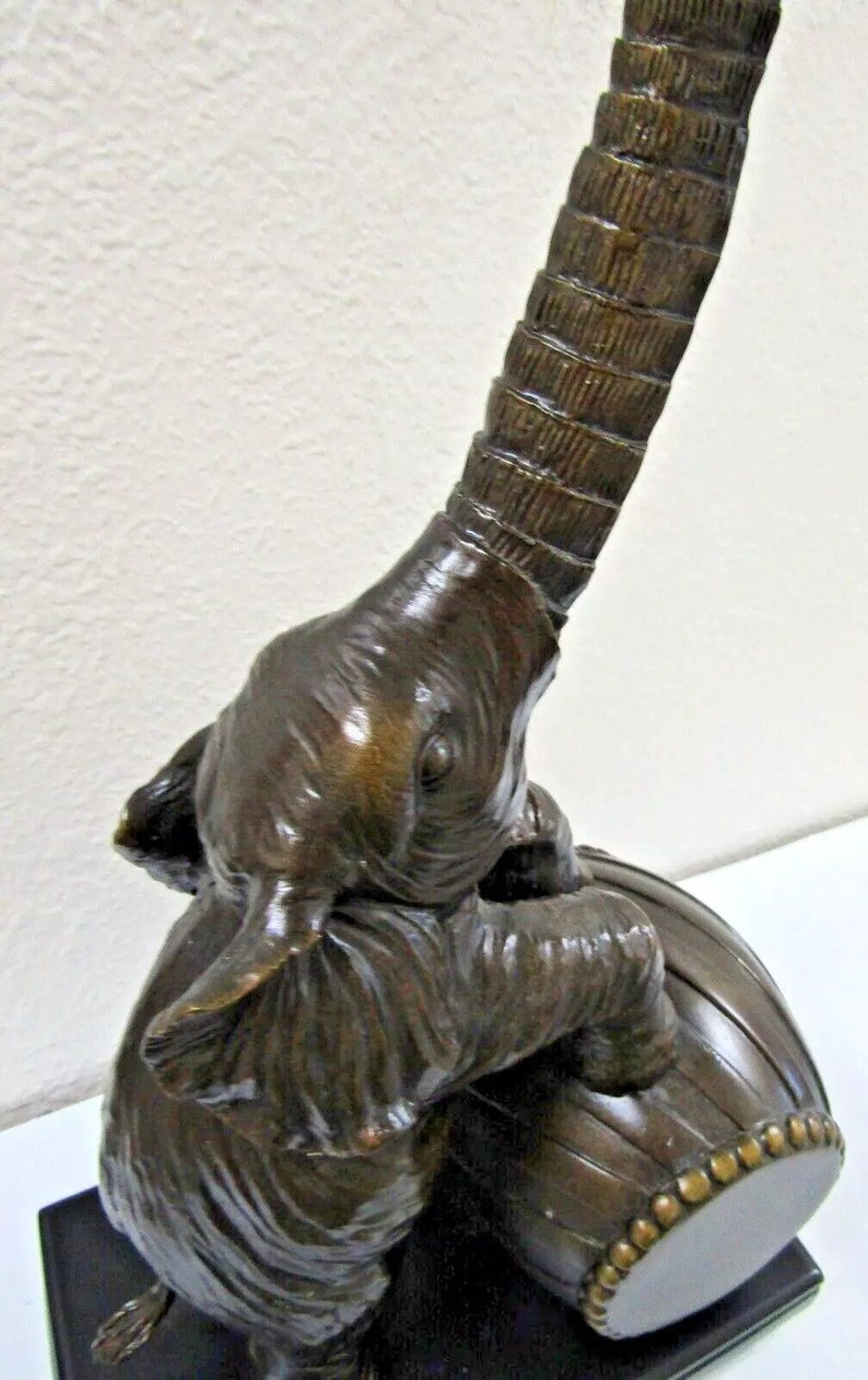 Rare Austin Monumental Standing Elephant on Barrel Table Lamp - Etsy