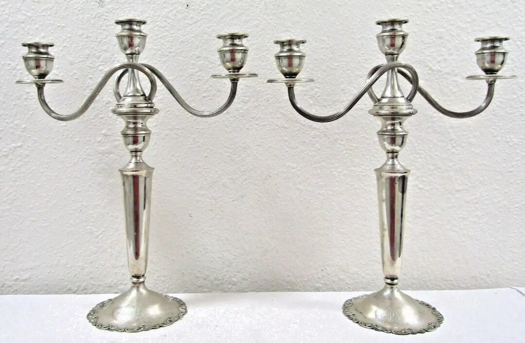 Antique Mueck-carey Twisted 3-arm Sterling Silver Candelabras 2039 ...