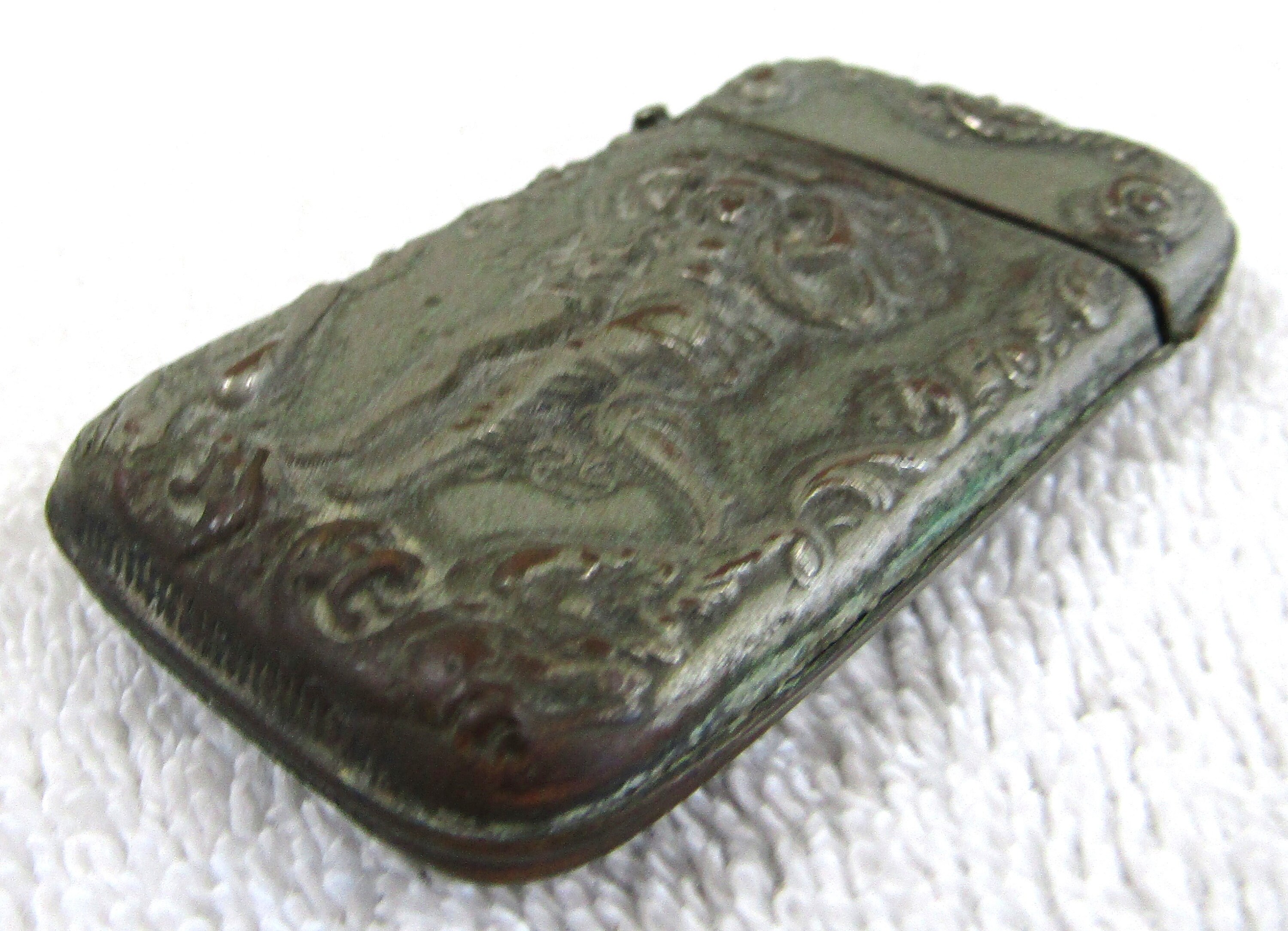 Antique Art Nouveau Match Safe Case Vesta Box Repousse Figures - Etsy