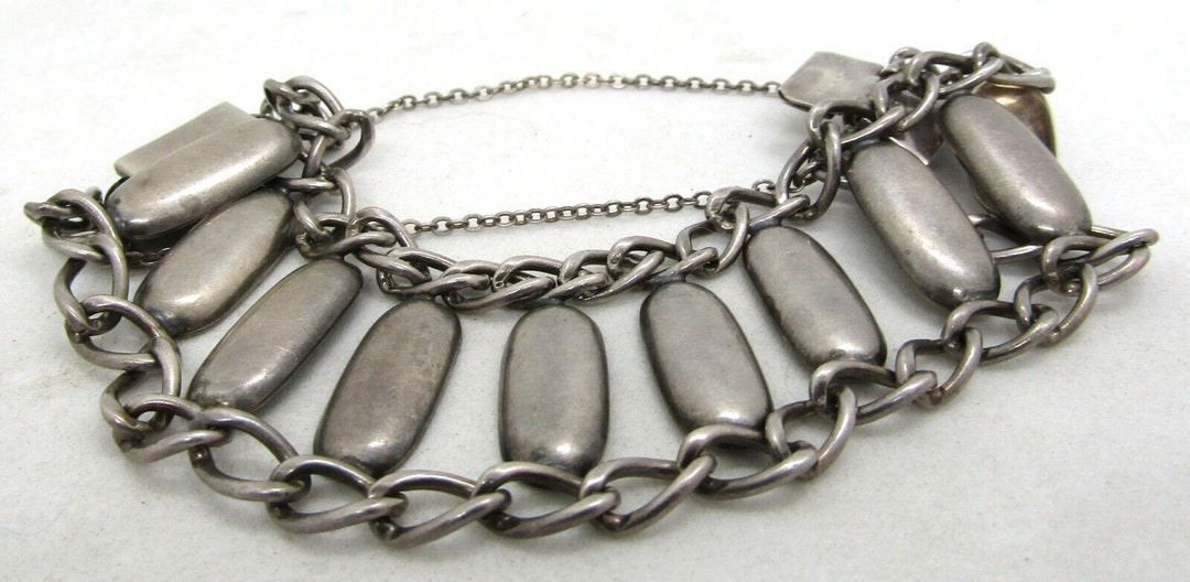 Vintage Napier Sterling Silver 9" Panel Bracelet - Etsy