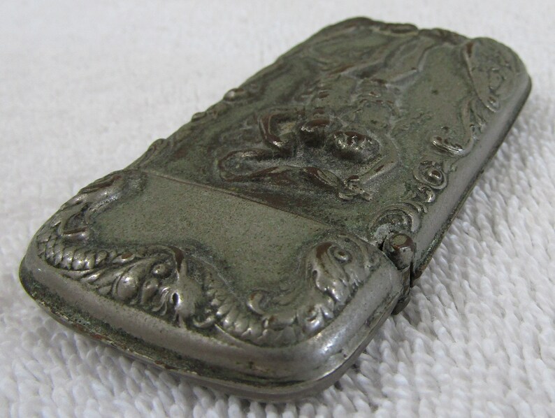 Antique Art Nouveau Match Safe Case Vesta Box Repousse Figures - Etsy