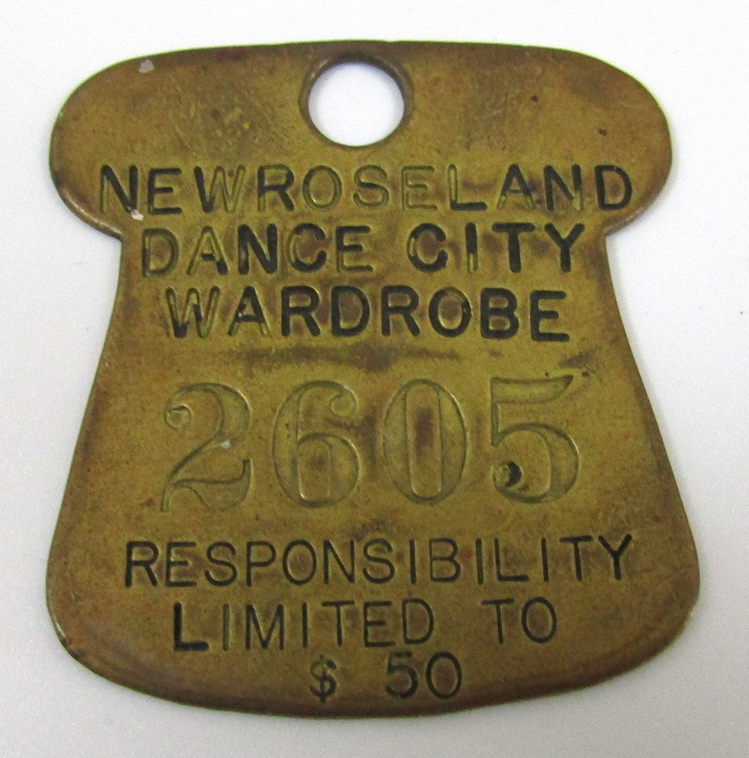 Antique New Roseland Dance City Wardrobe Coat Check Metal Claim Ticket ...