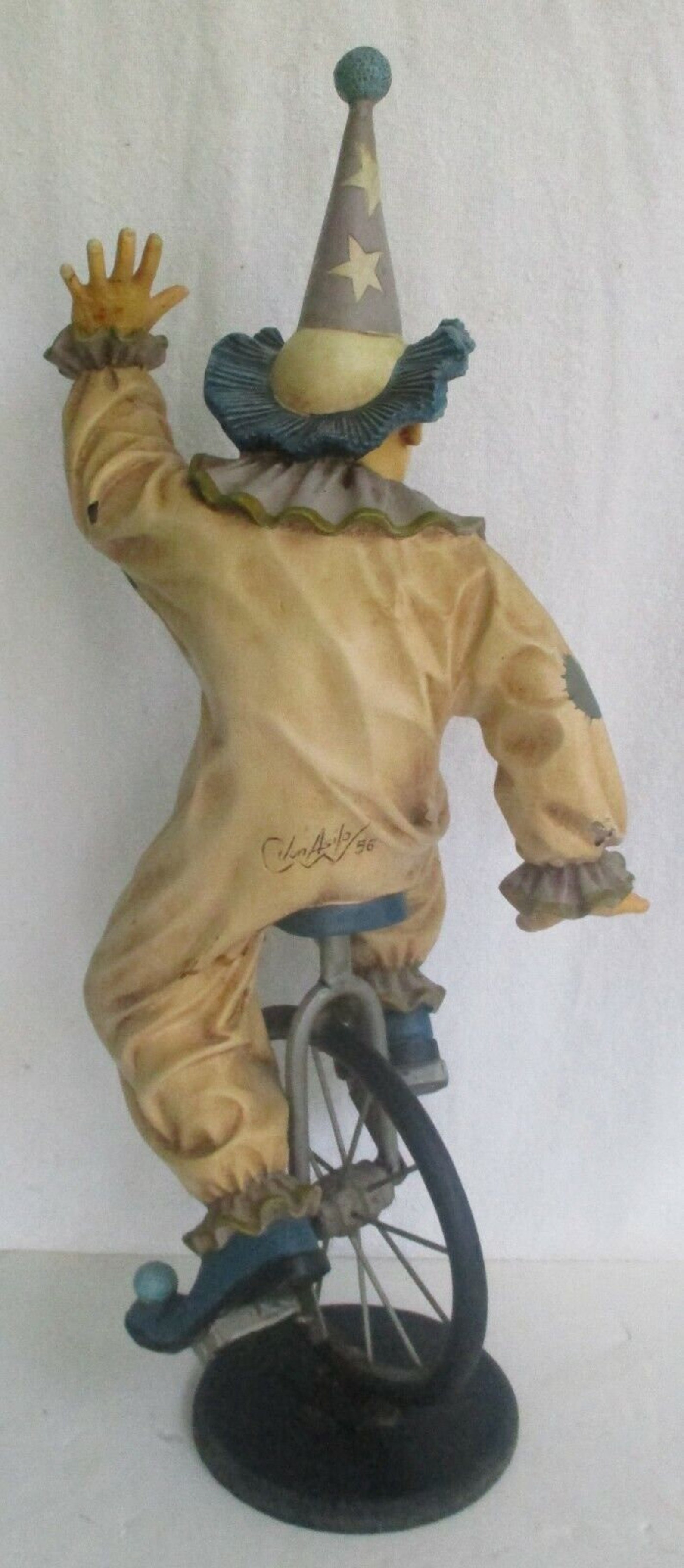 Vintage Jun Asilo Signed 1956 Clown Riding a Unicycle - Etsy