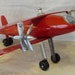 Vintage Red Metal Prop Bi-plane With Moving Propellers and Wheels 19.5 ...