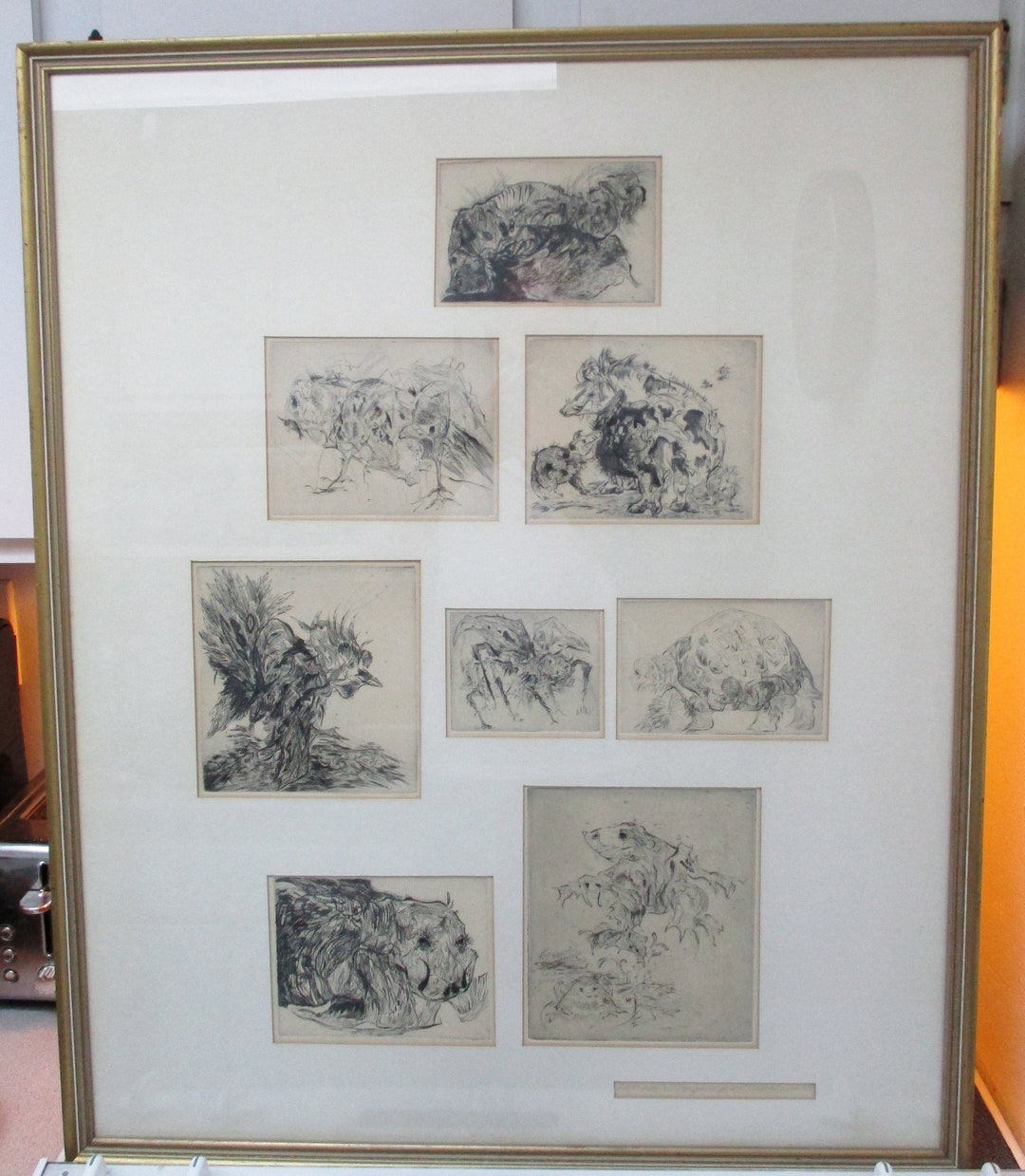 Adrienne Cullom 8 Plate Etchings 1965 Artist Proofs a Page From Katya's ...
