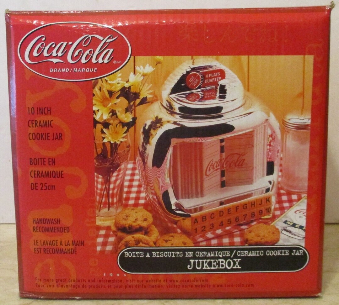 Vintage 2000 Coca-cola Jukebox Shiny Silver Cookie Jar by Gibson W ...
