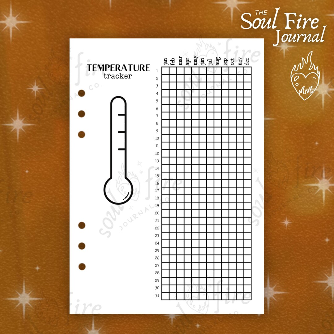 Temperature & Weather Tracker | Custom Journal Page | Selfcare Journal ...