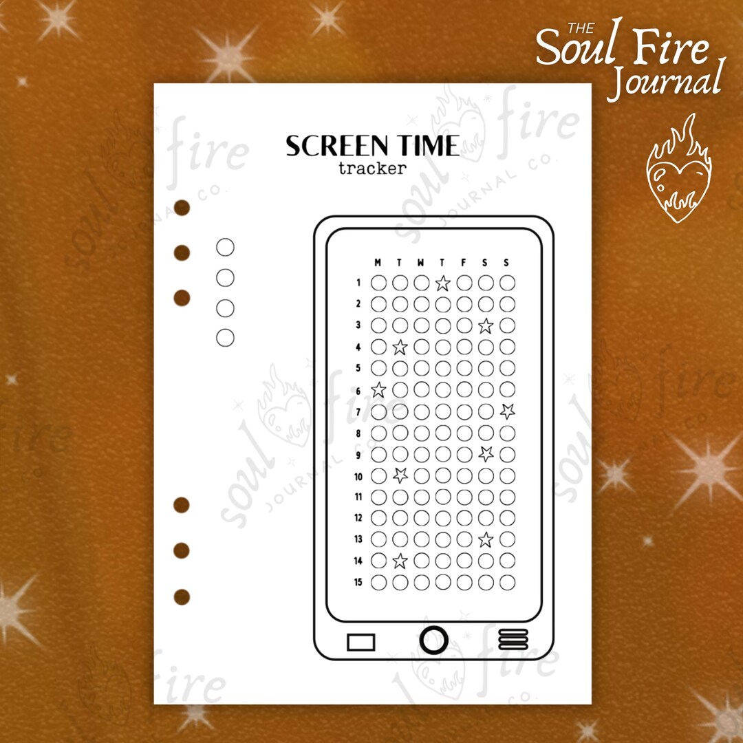 Screen Time Tracker Custom Journal Page Selfcare Journal Page ...