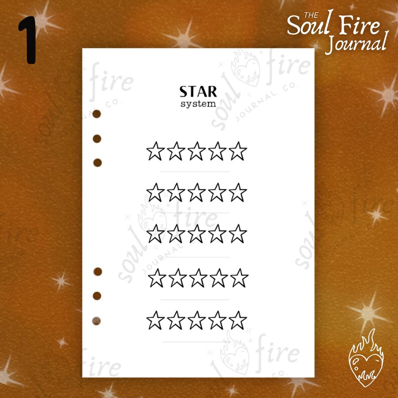 Reading Journal Star Rating Scale | Custom Book Journal Page ...