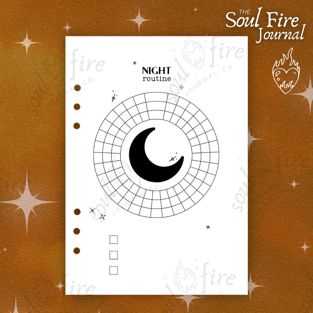 Night Routine Tracker | Custom Journal Page | Selfcare Journal Page ...