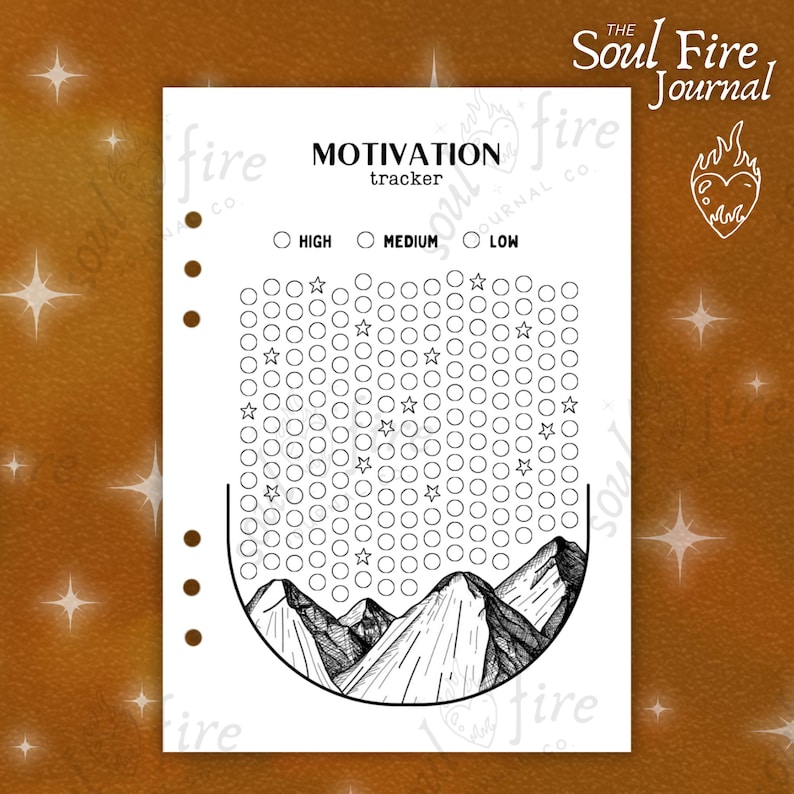 Motivation Mountain Tracker | Custom Journal Page | Selfcare Journal ...