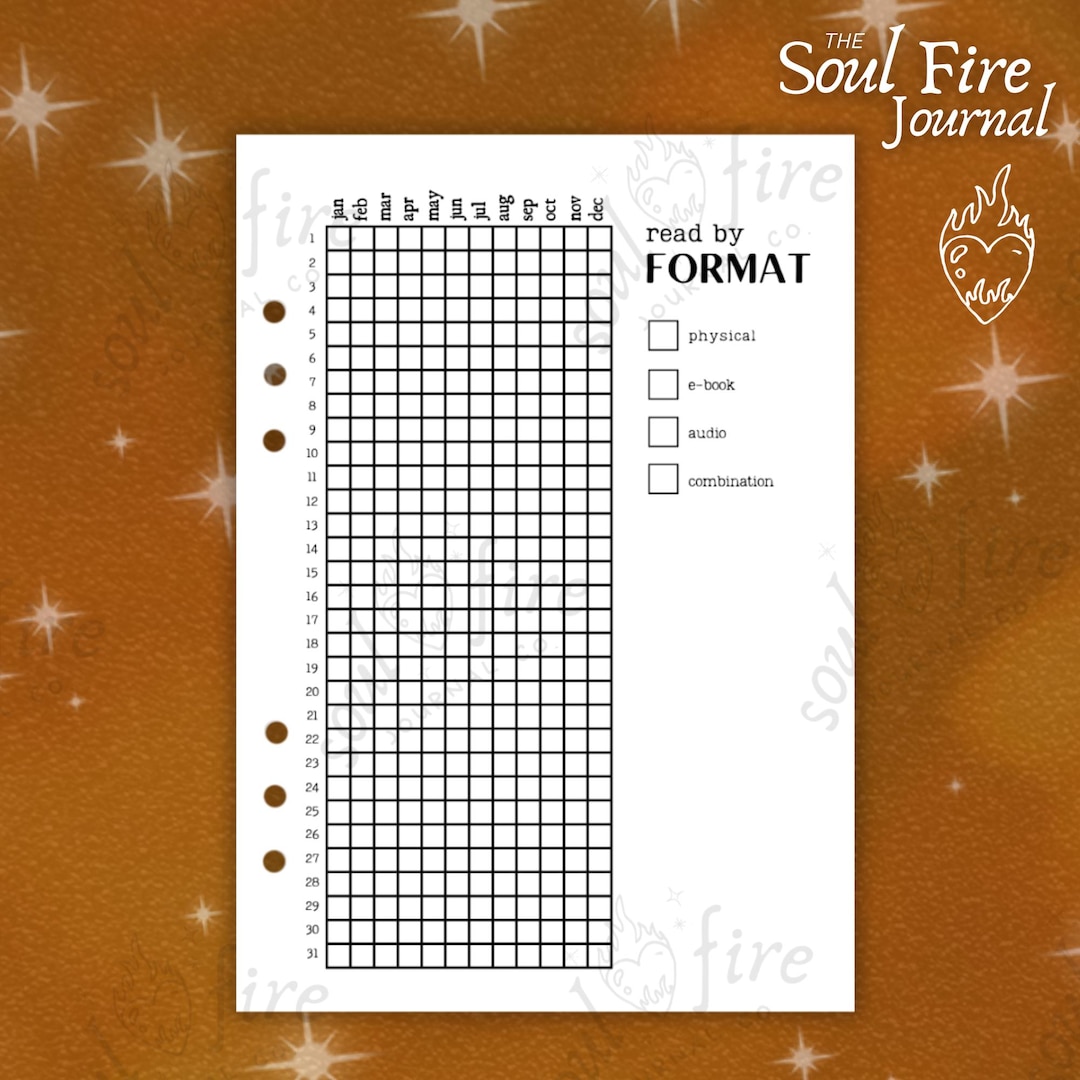 Year Reading Format Tracker | Custom Book Journal Page | Reading ...