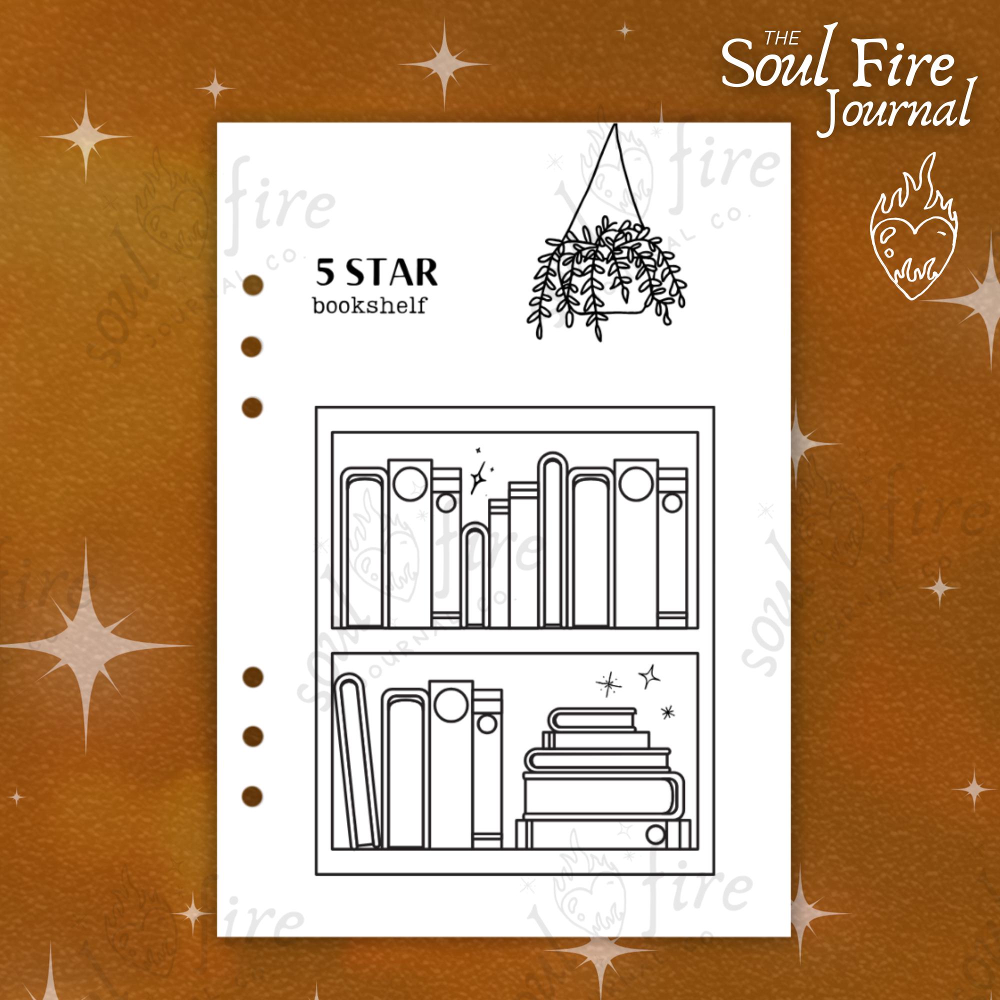5 Star Bookshelf Tracker | Custom Book Journal Page | Reading Journal ...