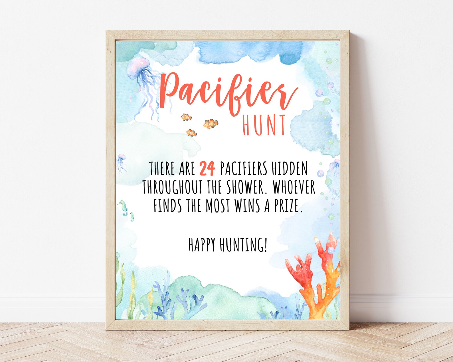 Ocean Pacifier Hunt Sign Pacifier Hunt Baby Shower Game - Etsy