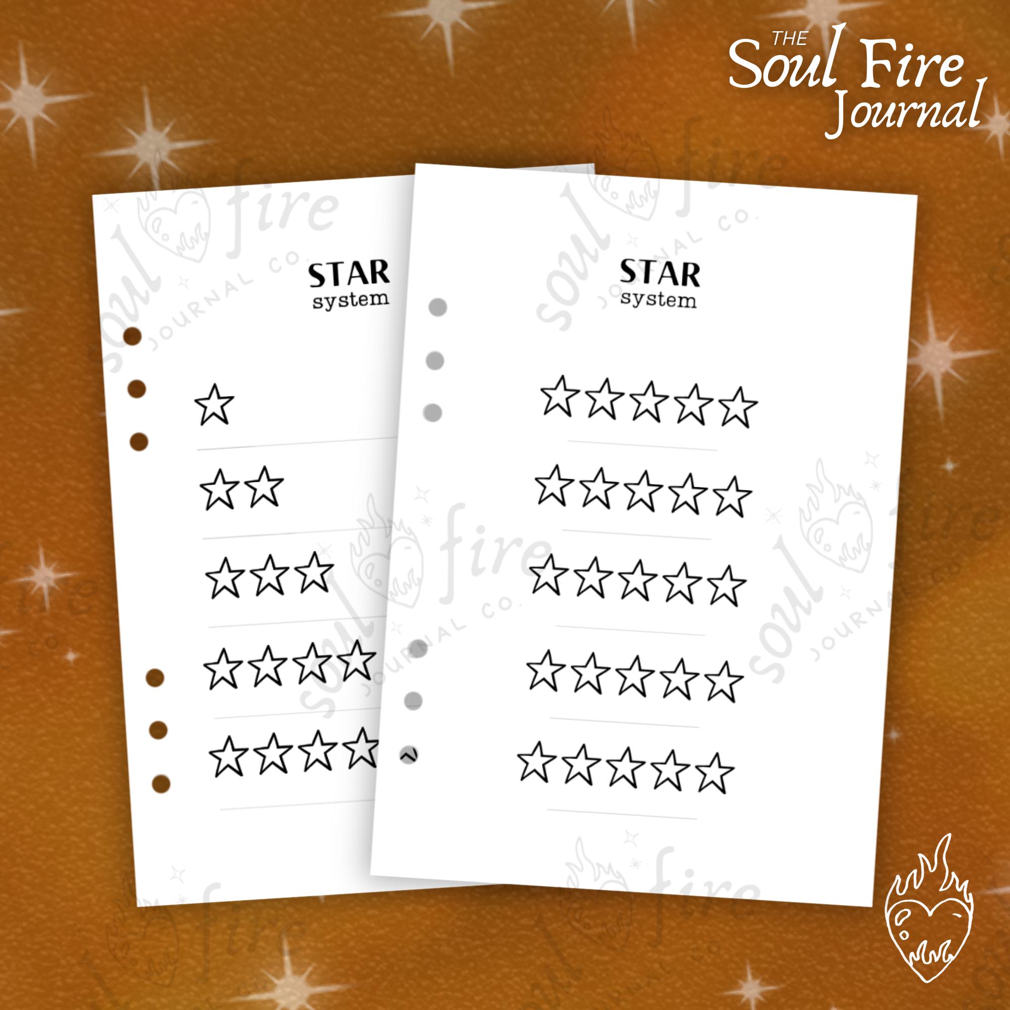 Reading Journal Star Rating Scale | Custom Book Journal Page ...