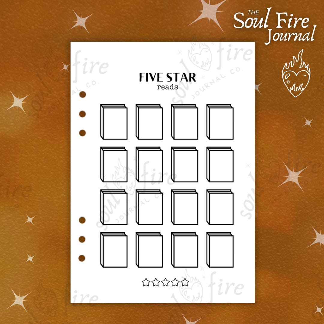 5 Star Reads Log: A5 Refillable Reading Journal Insert - Etsy