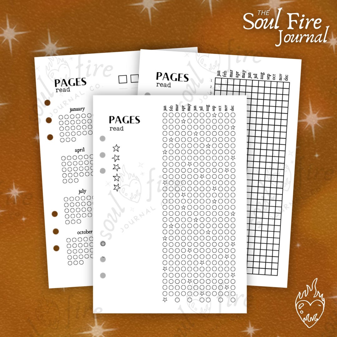 Pages Read Yearly Tracker | Custom Book Journal Page | Reading Journal ...