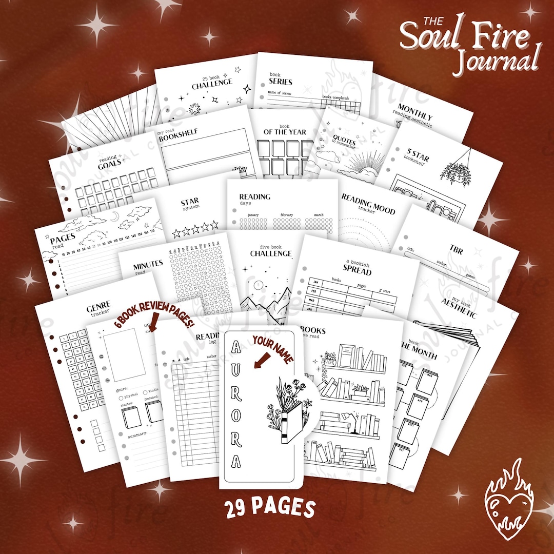 Reading Book Journal Pages Bundle | Custom Book Journal Page | Reading ...