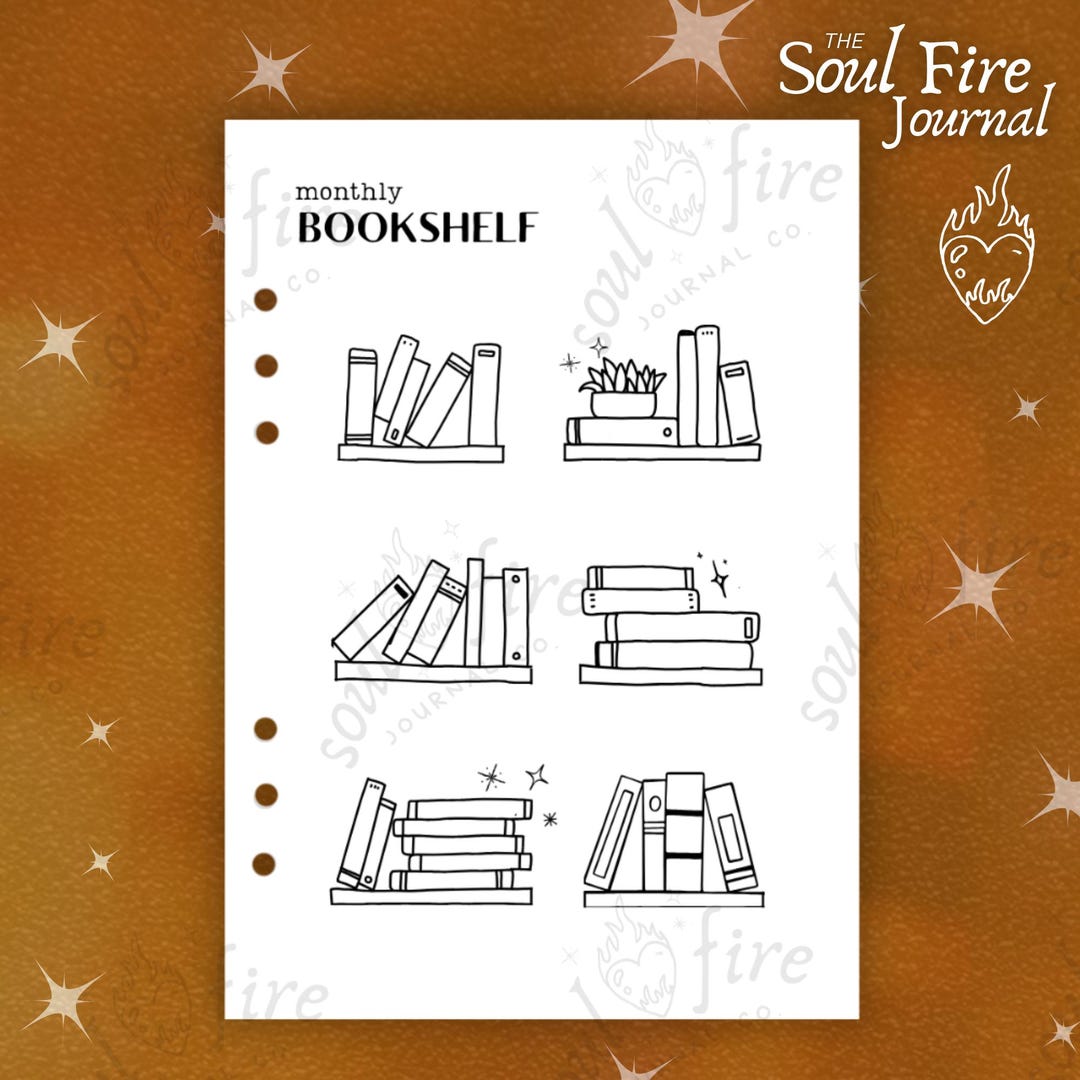 Monthly Bookshelf Tracker | Custom Book Journal Page | Reading Journal ...
