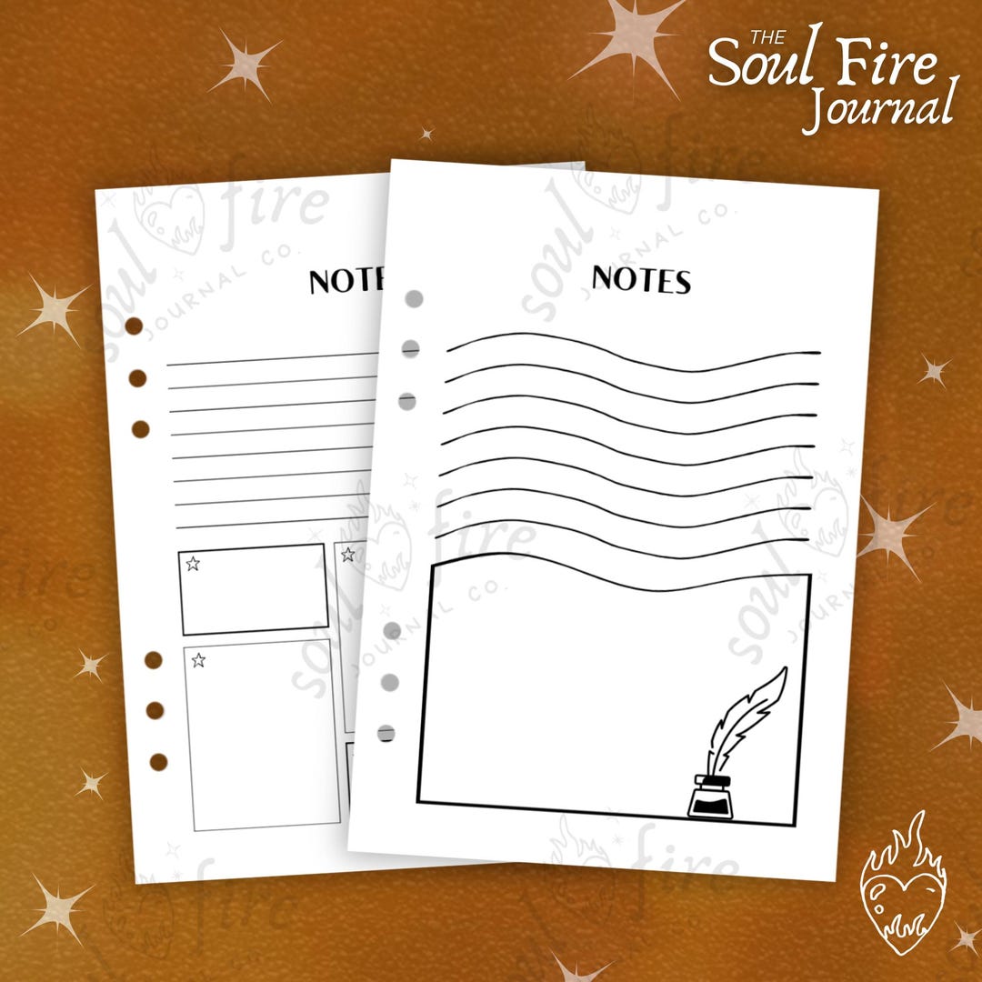 Notes Journal Spread | You Choose Custom Journal Page | Selfcare ...