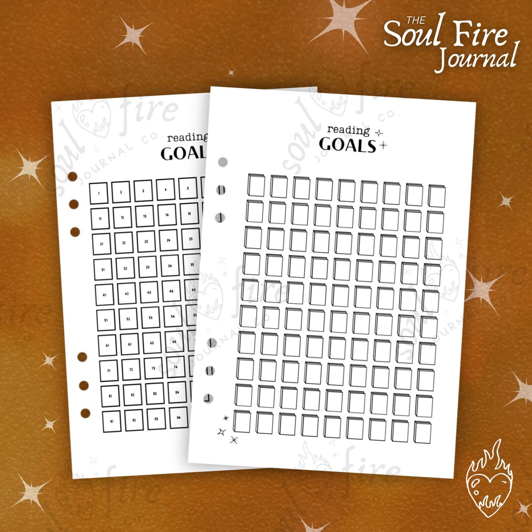 Reading Goals Color in Tracker | Custom Book Log Journal Page | Reading ...