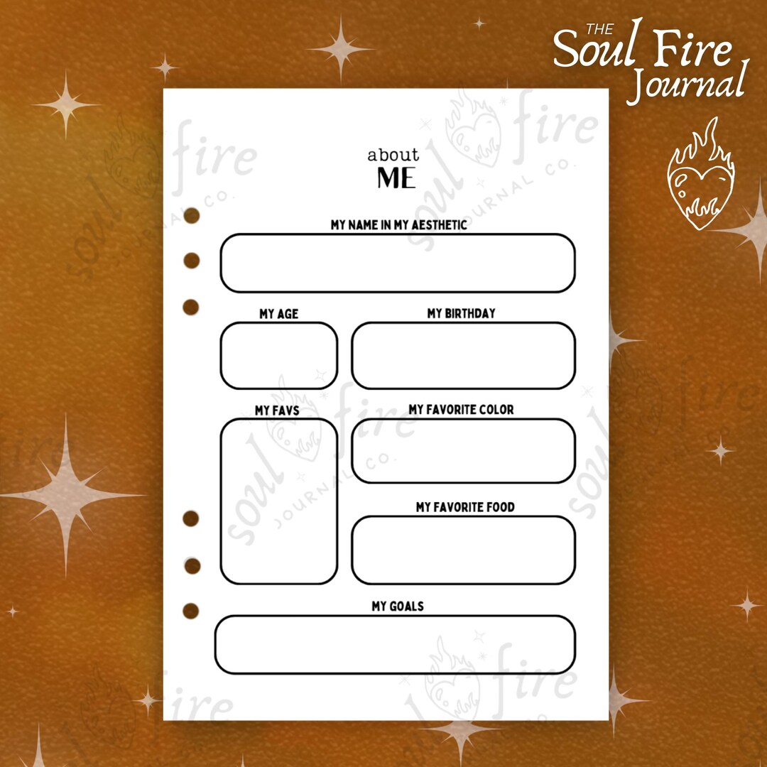 About Me Page | Custom Journal Page | Selfcare Journal Page ...