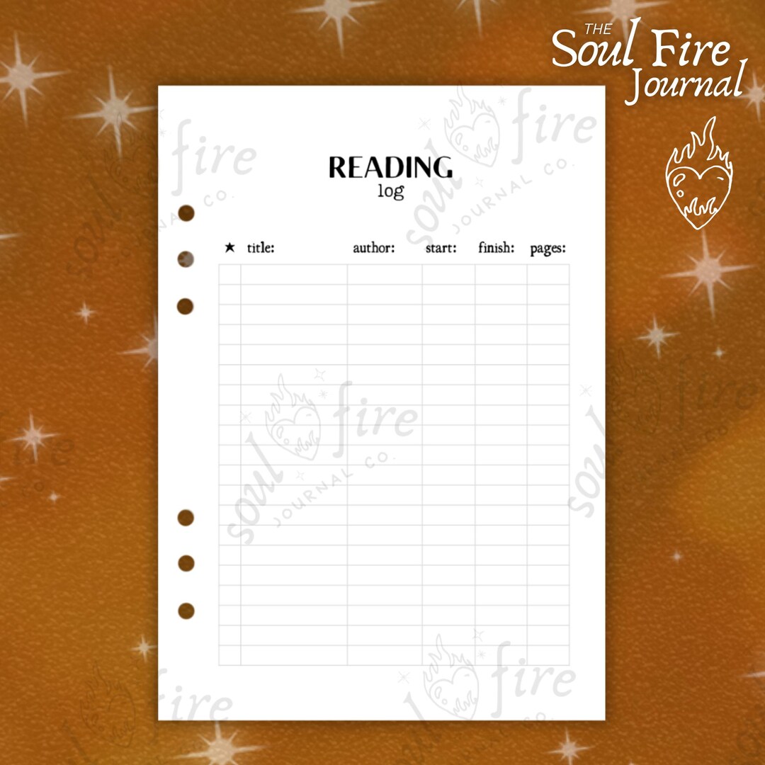 Detailed Reading Log | Custom Book Journal Page | Reading Journal ...