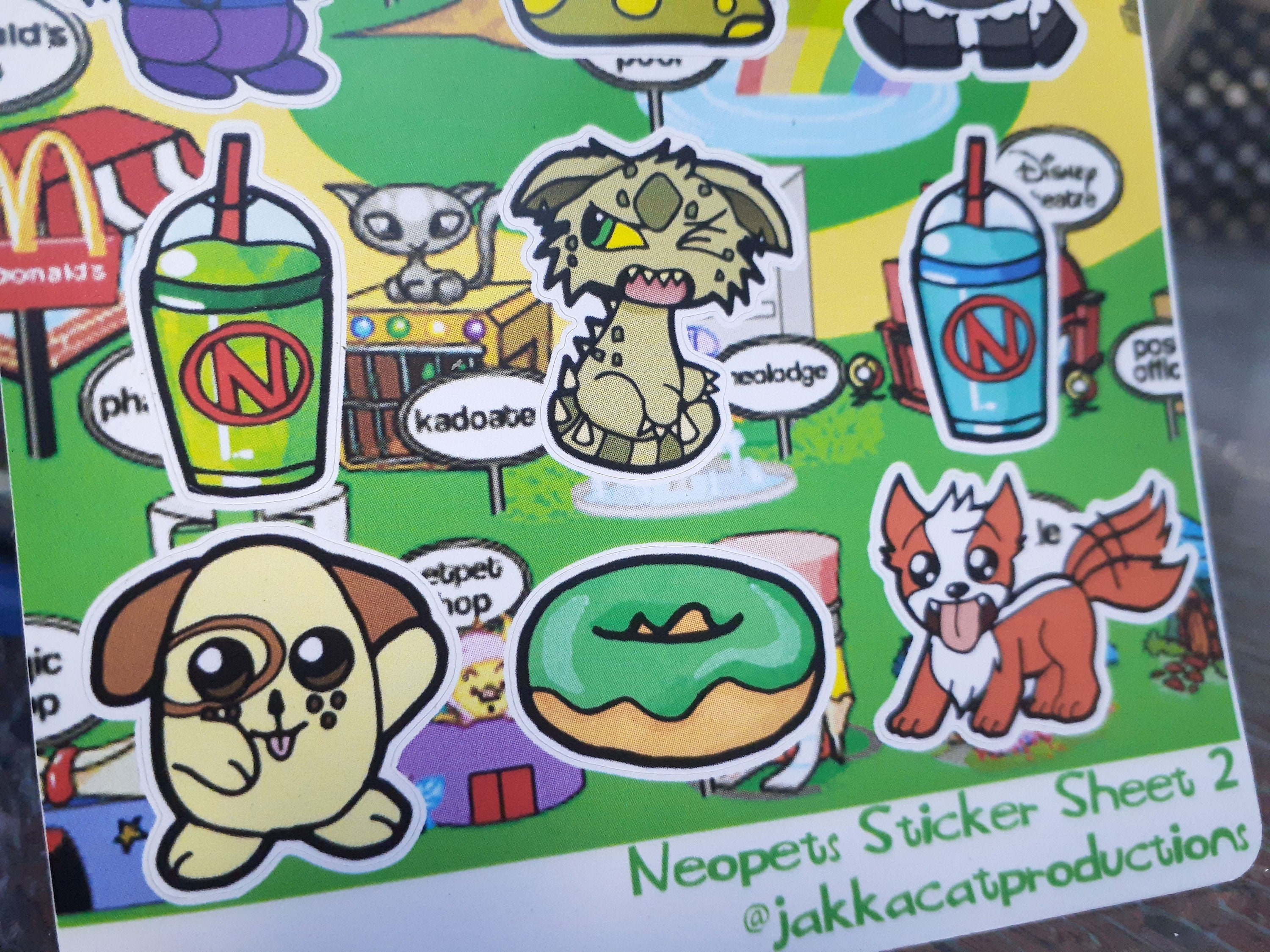 Neopets Neopia Central Items Vinyl Sticker Sheet - Etsy
