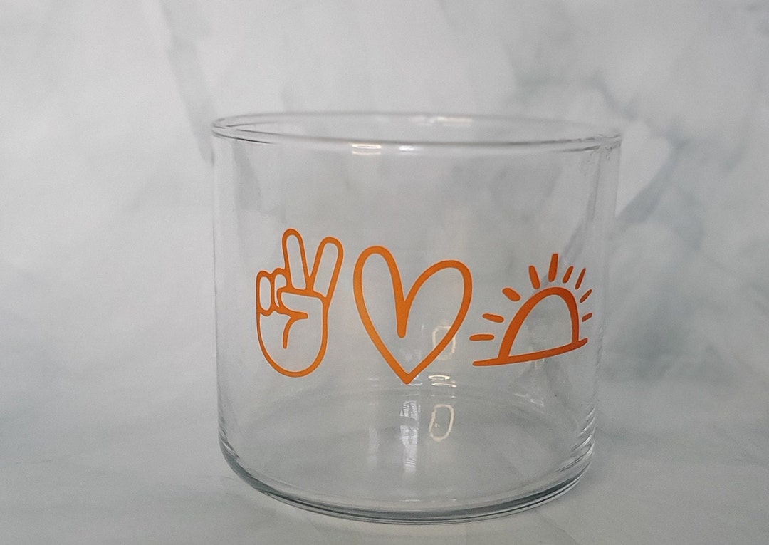 Peace, Love, & Sunshine Glass Container - Etsy