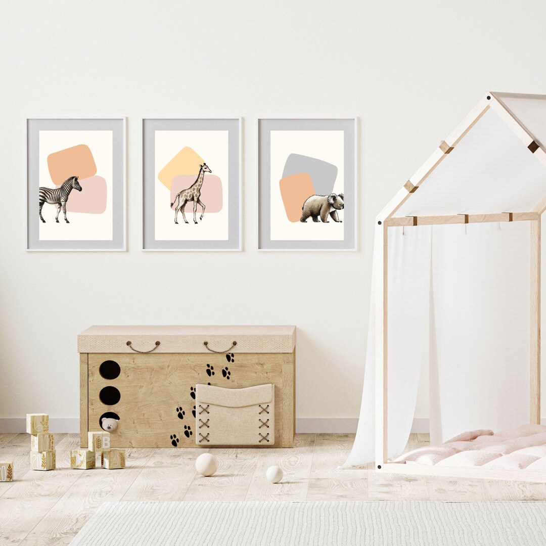 Minimalist Zebra Blocks Nursery Print – Watercolor Illustration ...