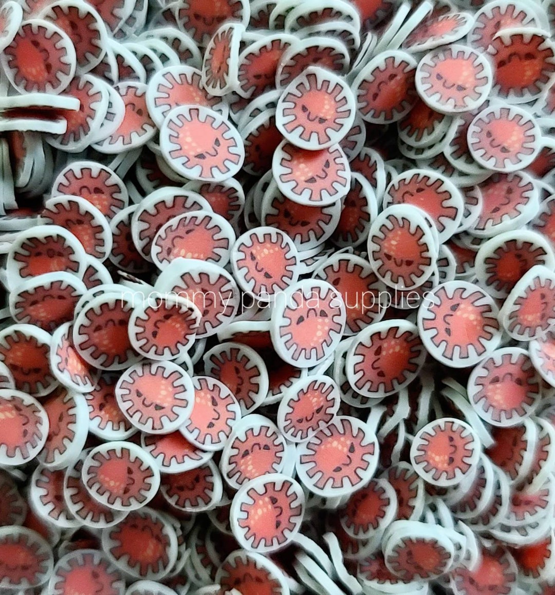 Red Virus Kawaii Cute Polymer Clay Slices Fake Slime Sprinkles Decoden ...