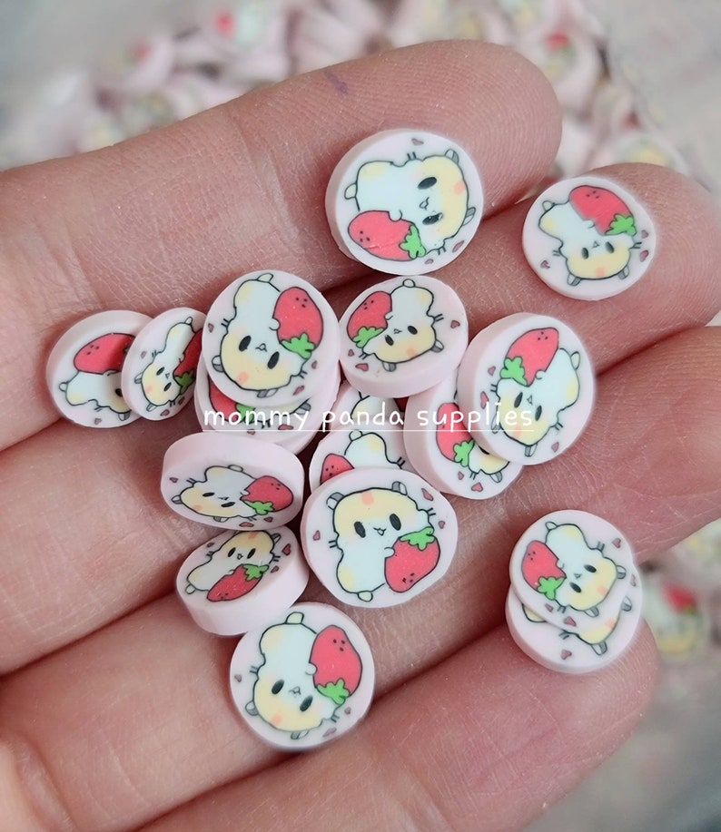 Kawaii Hamster Strawberry Cute Animal Fruit Polymer Clay - Etsy