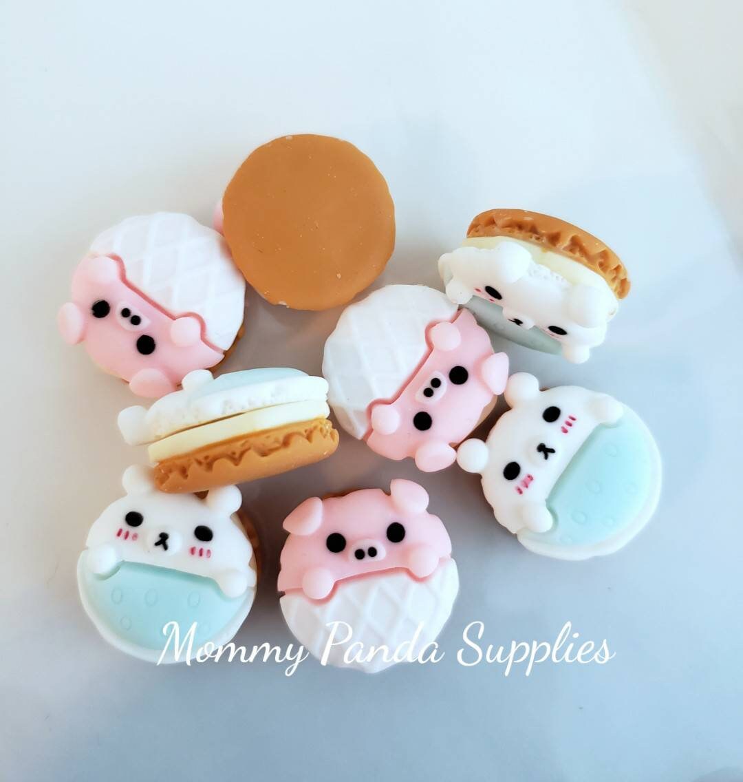 Cute Adorable Kawaii Animal Macarons Biscuit Cookie Cream - Etsy
