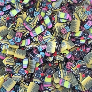 Mix School Student Teacher School Bus Alphabet Polymer Clay Slices ...