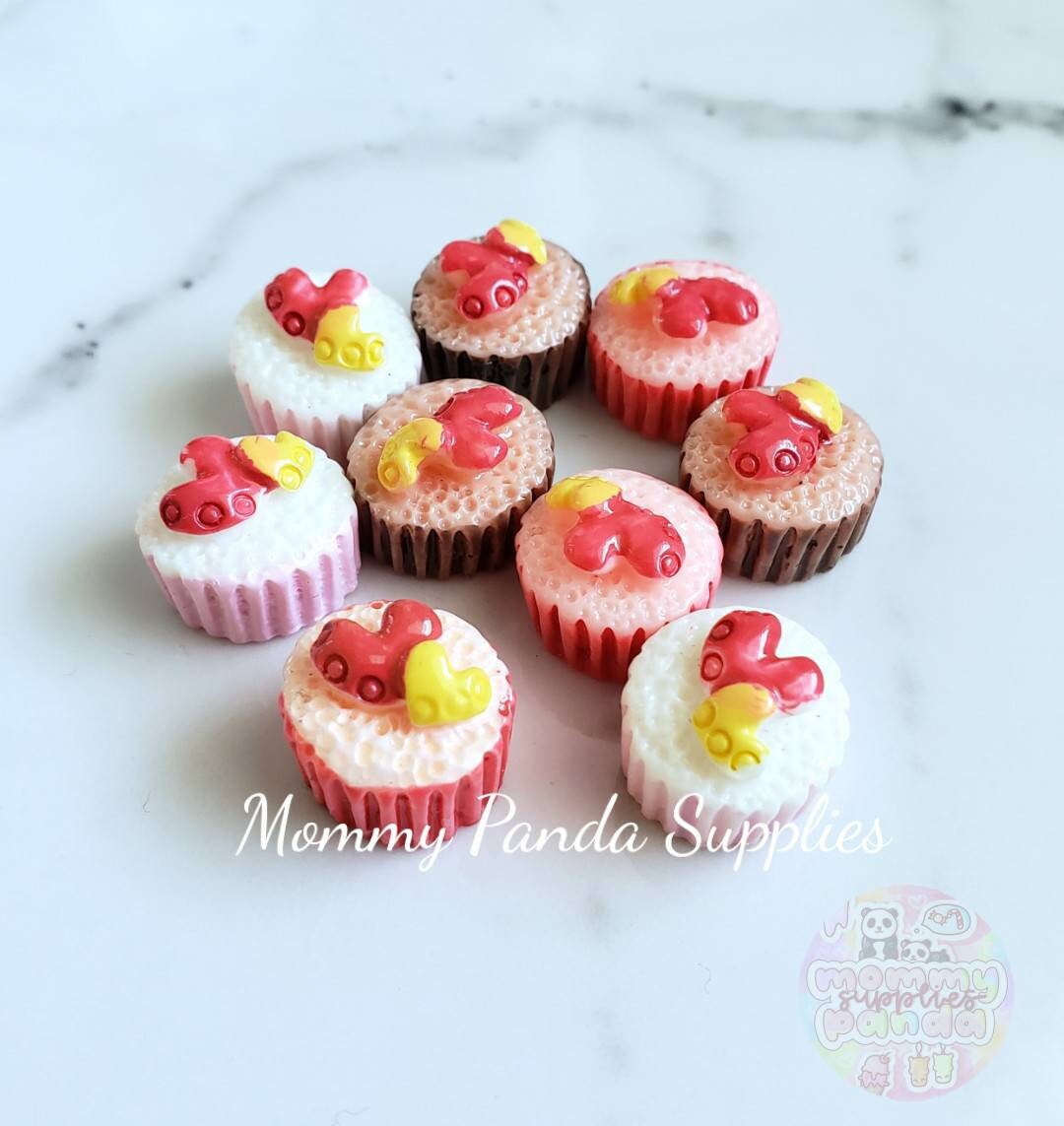 Small Cake Cupcake With Hearts Pink Red Baked Goods Sweet Valentine ...