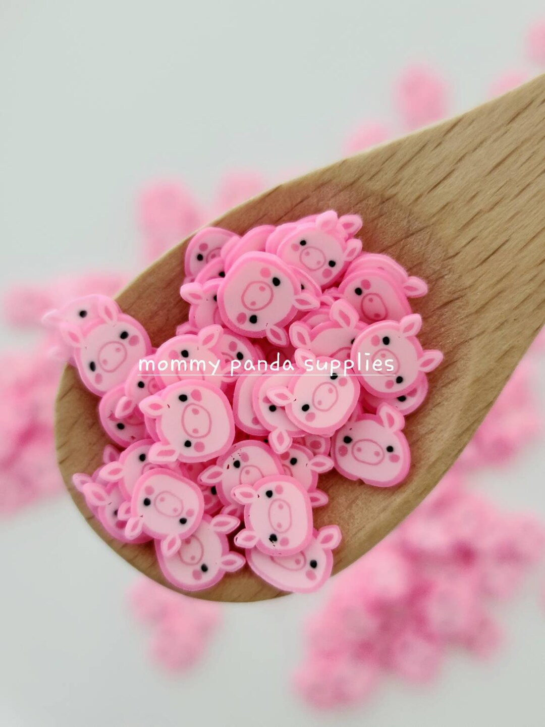 Cute Pig Animal Kawaii Polymer Clay Fimo Slices Fake Slime Sprinkles ...