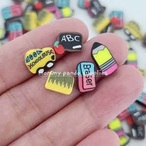 Mix School Student Teacher School Bus Alphabet Polymer Clay Slices ...