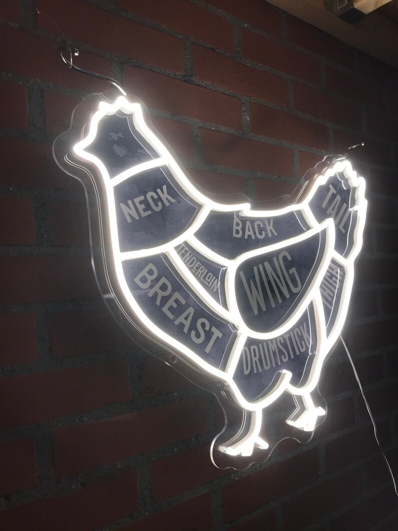 Chicken Neon Sign the Butcher Sign Neon Light Meat Neon - Etsy