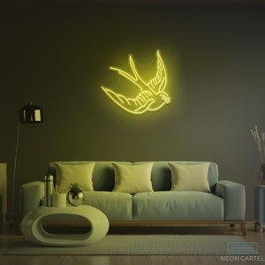 Swallow Sign Neon Light Bird Sign Neon Light Bird Neon LED - Etsy