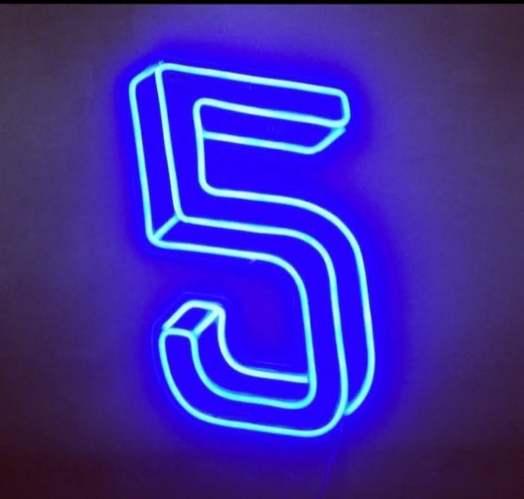 Number Five LED Neon Art Sign Light Lamp Illuminate Shop - Etsy